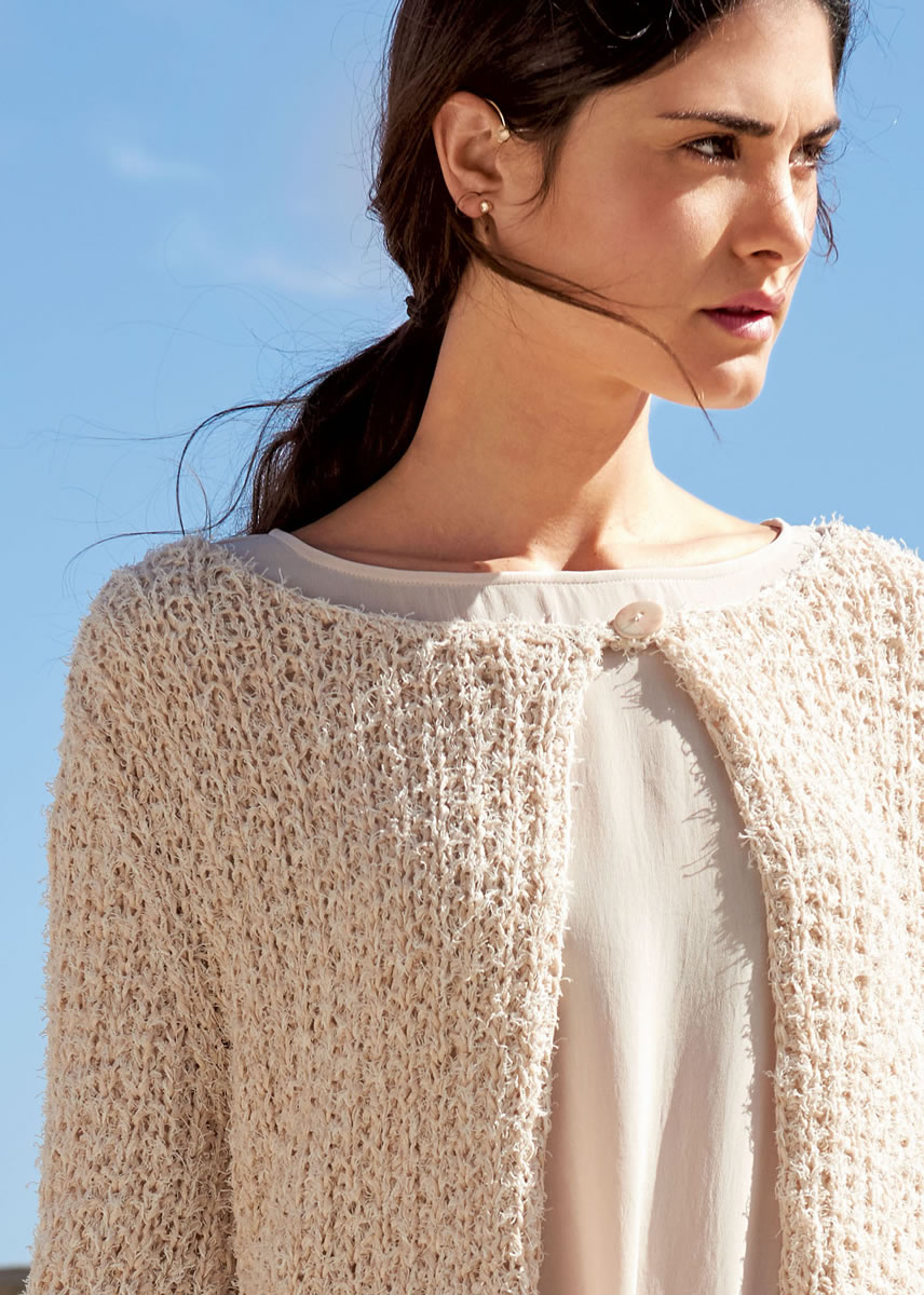 Lana Grossa JACKET IN TEXTURED RIB PATTERN Gallina/Lavato | FILATI No ...